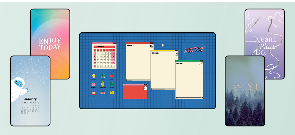 Free Digital Wallpapers for January to Download - MOO Blog